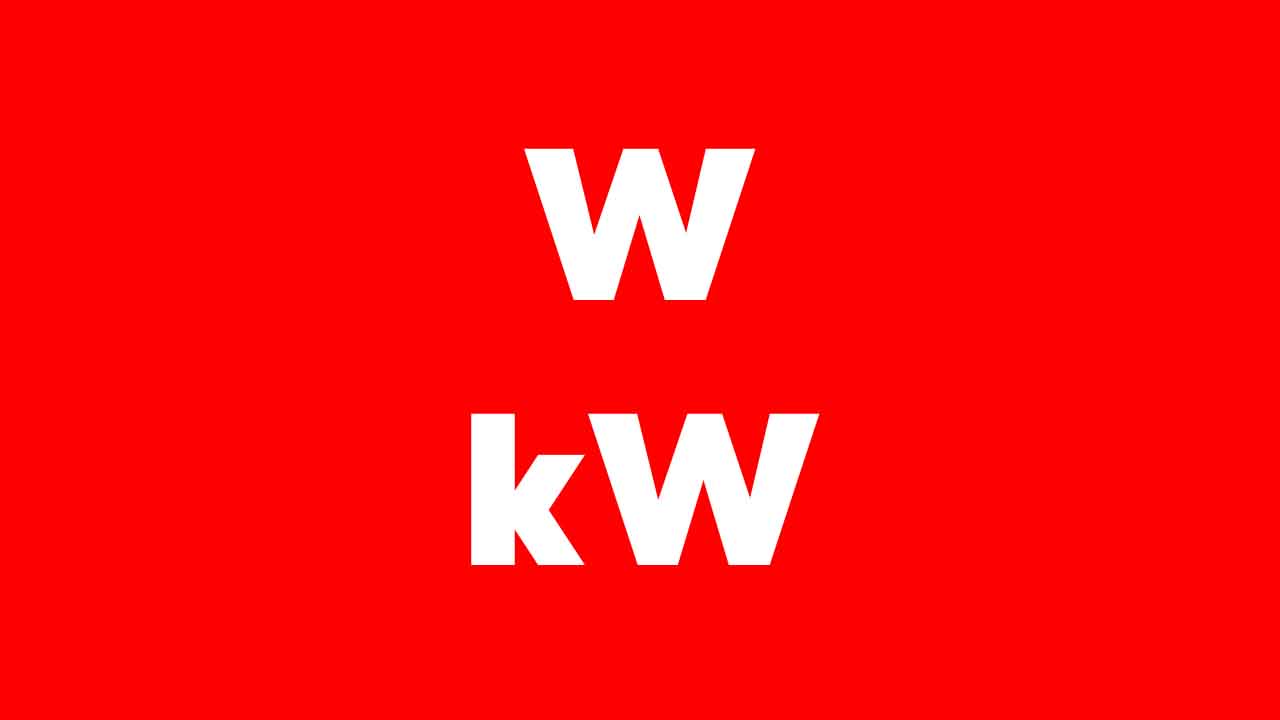 Pasar de Vatios (W) a kilovatios (kW) | Calculadora